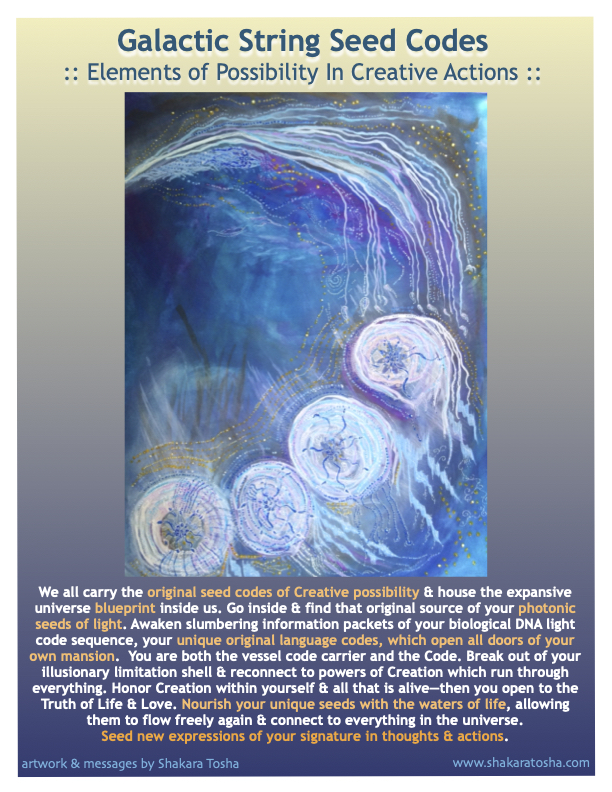 “Galactic String Seed Codes” (Oracle Card) — Shakara Tosha